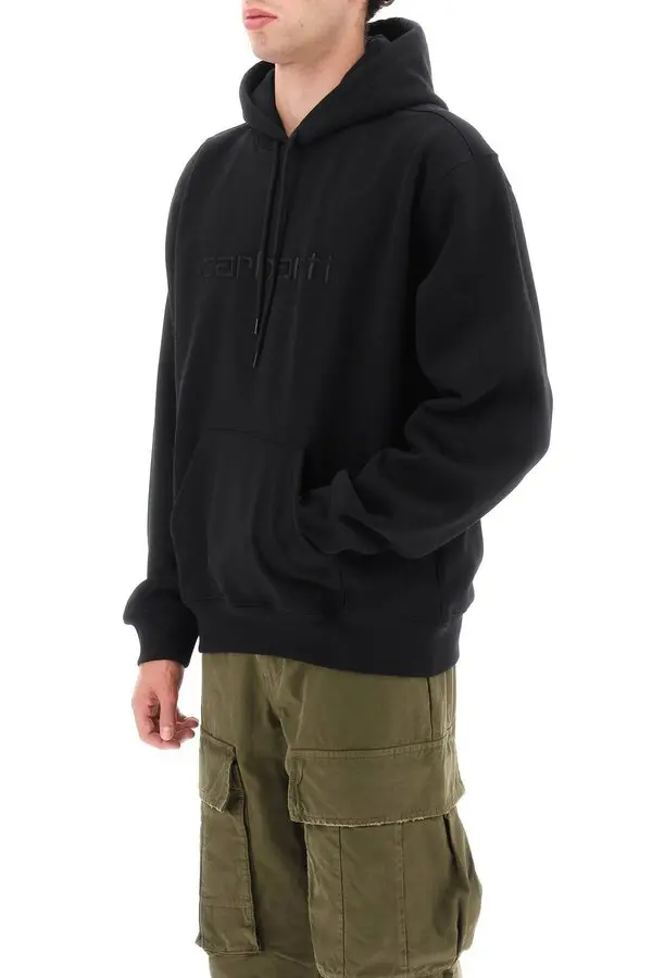 Carhartt Work In Progress Logo Embroidered Drawstring Hoodie