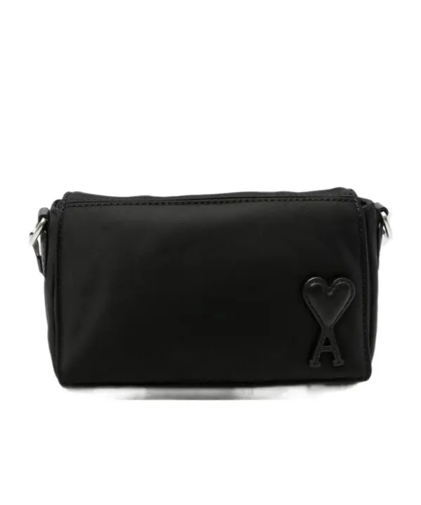AMI Paris Logo Shoulder Bag - Black