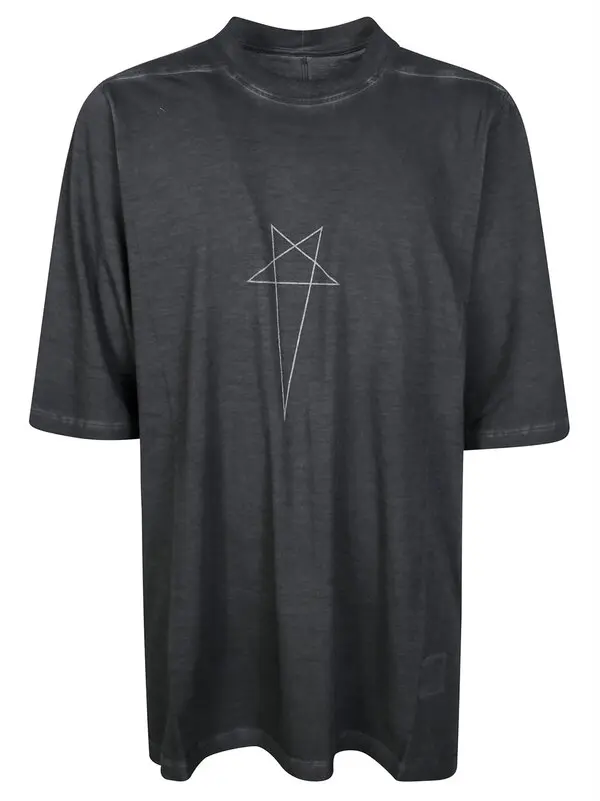 Rick Owens Crewneck Short Sleeved T-shirt - Faded Black/silver