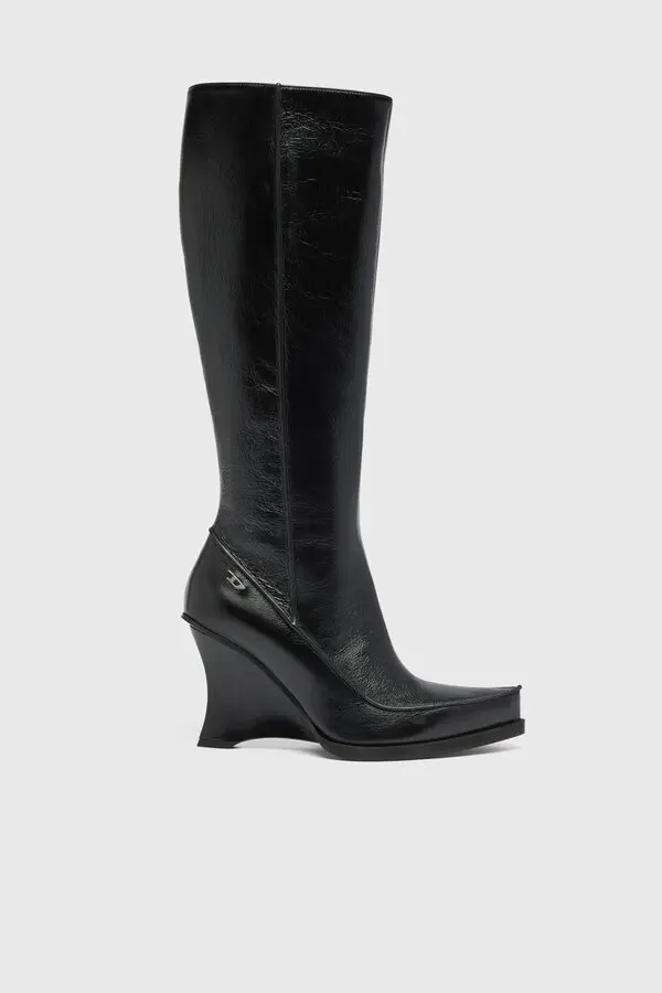 DIESEL® D-lucette-knee-high Boots In Leather