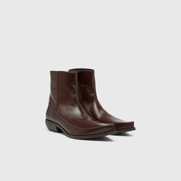 DIESEL® D-frido-western Ankle Boots In Leather - Brown