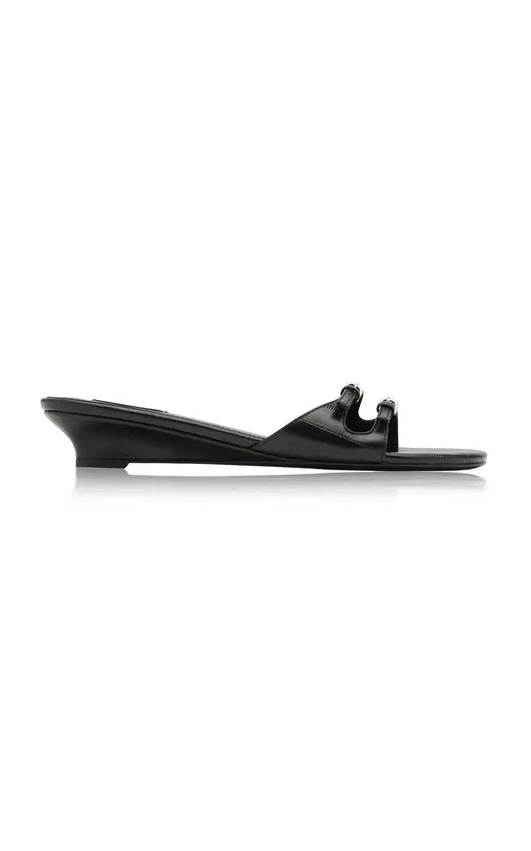 ST. AGNI Duet Belt Detail Wedge - Black