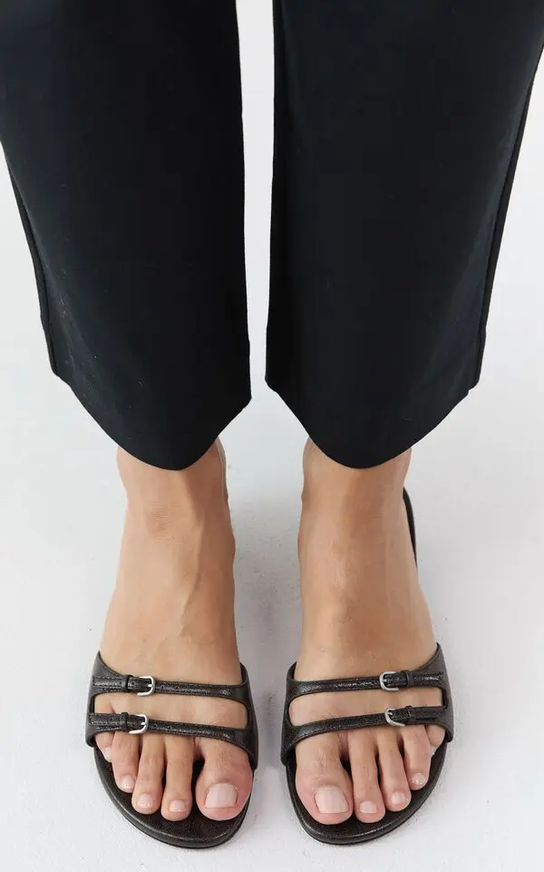 ST. AGNI Duet Belt Detail Wedge - Brown