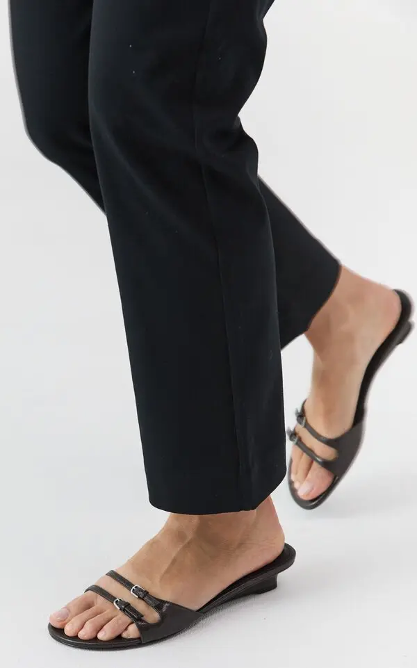 ST. AGNI Duet Belt Detail Wedge - Brown