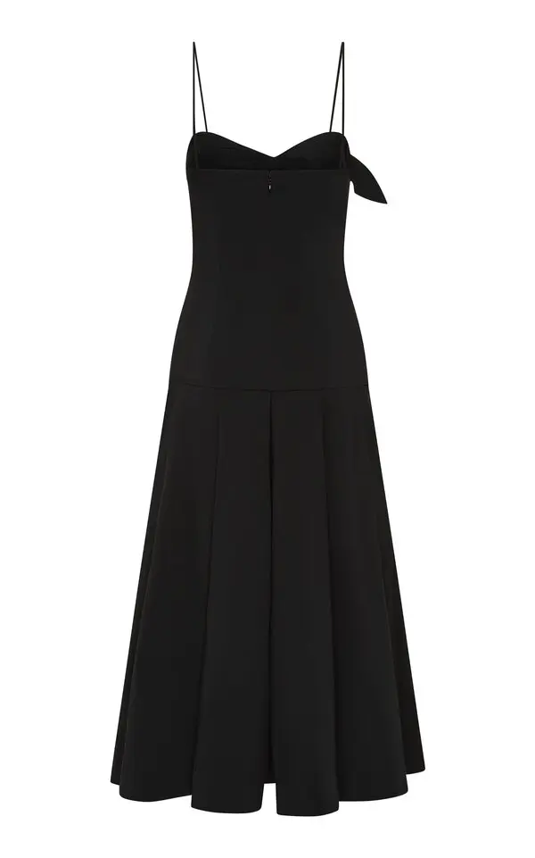 ST. AGNI Folded Cotton-blend Bodice Dress - Black