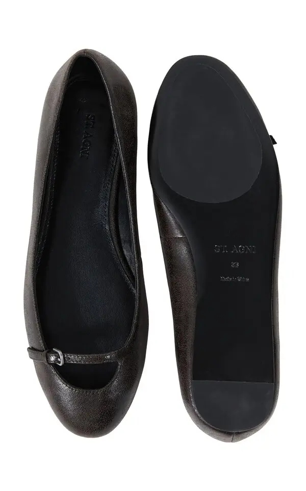 ST. AGNI Belt Detail Ballet Flat - Brown
