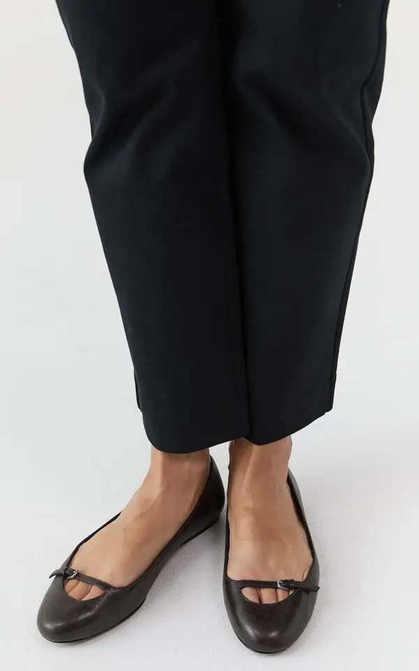 ST. AGNI Belt Detail Ballet Flat - Brown
