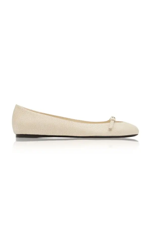 ST. AGNI Belt Detail Ballet Flat - Ivory