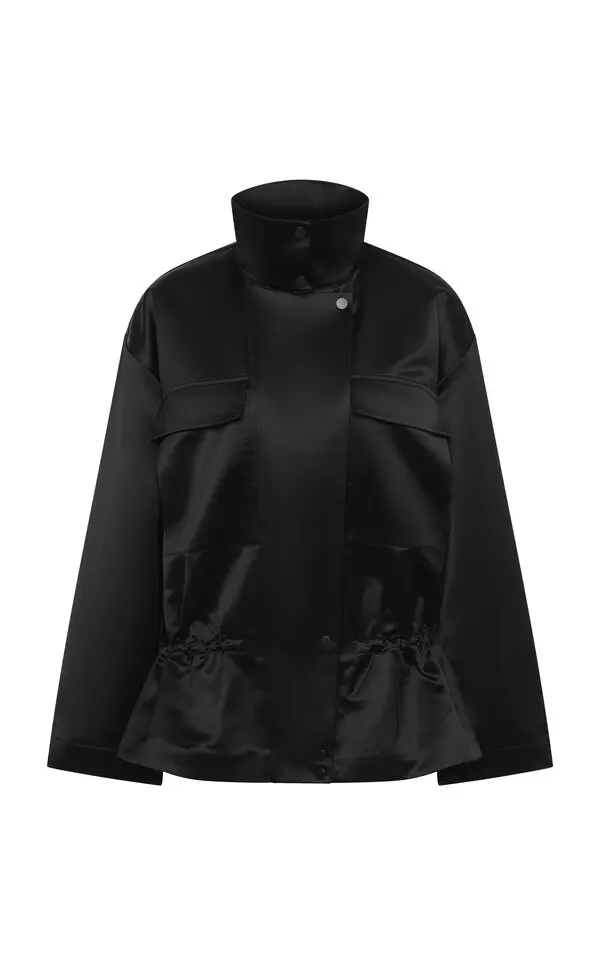 ST. AGNI Structured Satin Cotton-blend Utility Parka