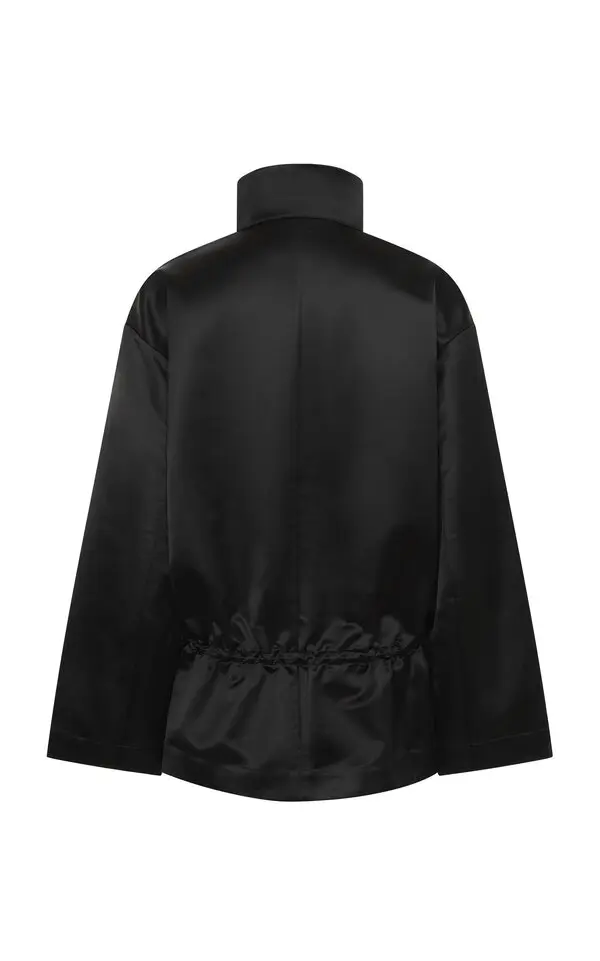 ST. AGNI Structured Satin Cotton-blend Utility Parka