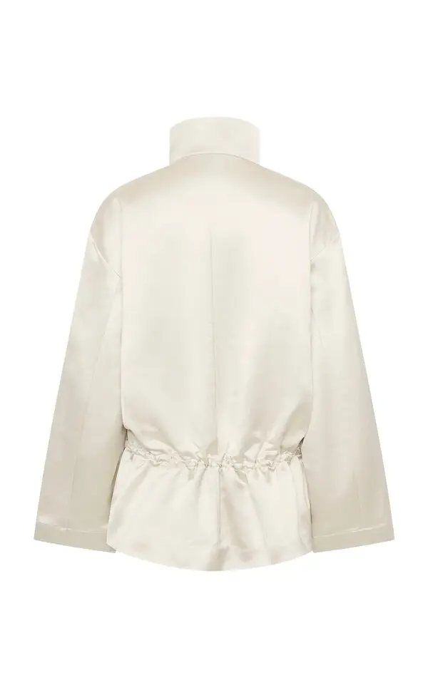 ST. AGNI Structured Cotton-blend Satin Utility Parka - Ivory