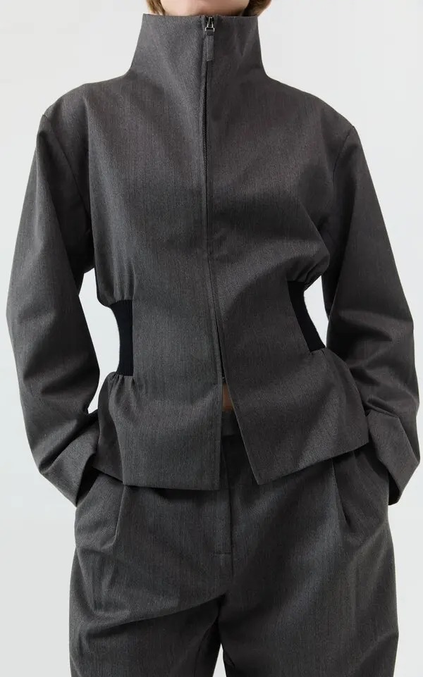 ST. AGNI Contour Wool-blend Flight Jacket