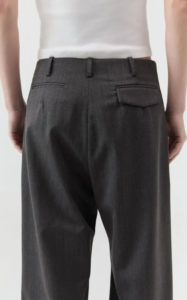 ST. AGNI Wool-blend Tab Pleat Pants