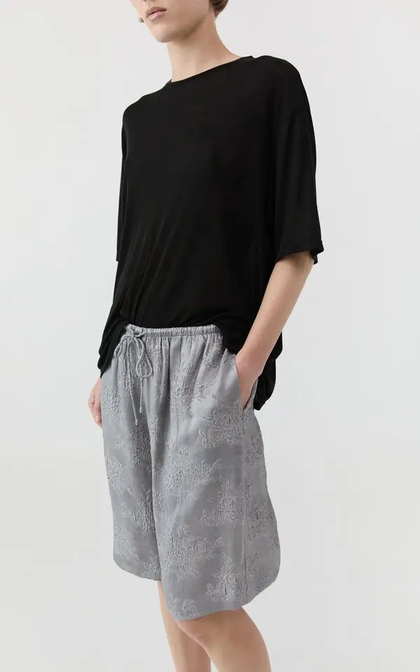 ST. AGNI Nouveau Jacquard Silk-blend Shorts