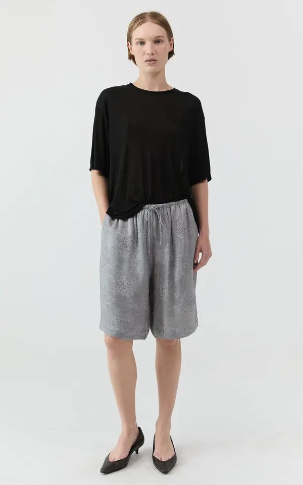 ST. AGNI Nouveau Jacquard Silk-blend Shorts