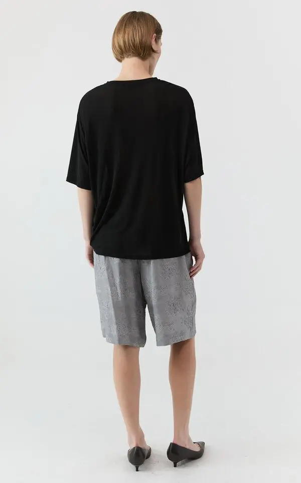 ST. AGNI Nouveau Jacquard Silk-blend Shorts