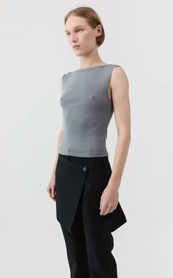 ST. AGNI Organic Cotton Ballerina Top - Grey