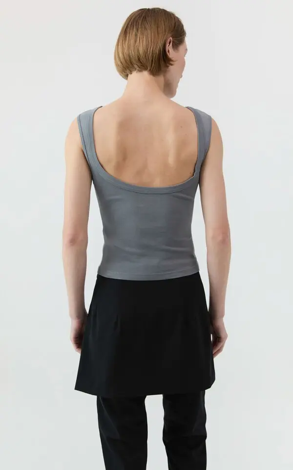 ST. AGNI Organic Cotton Ballerina Top - Grey