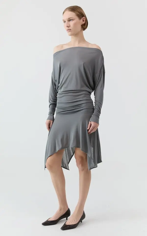 ST. AGNI Fine Jersey Delphine Mini Dress - Grey