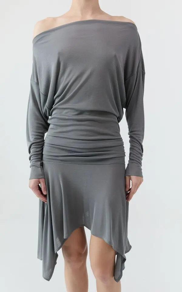 ST. AGNI Fine Jersey Delphine Mini Dress - Grey