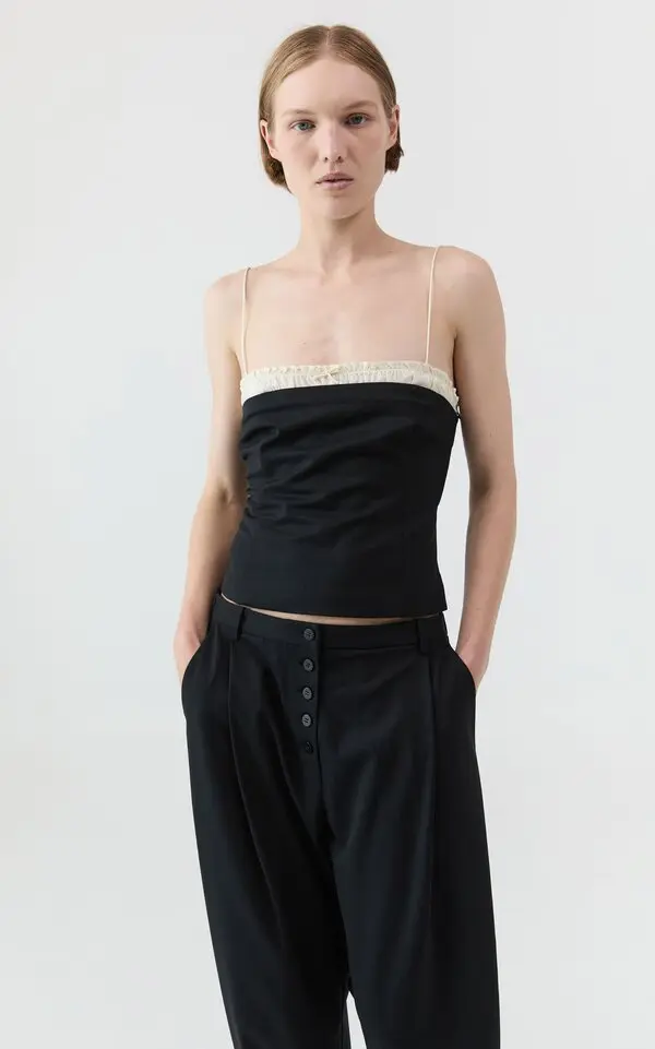 ST. AGNI Wool-blend Layered Bustier Cami