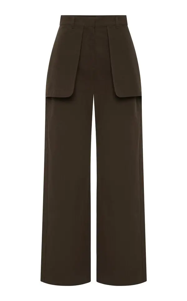 ST. AGNI Cotton Utility Outside-pocket Pants