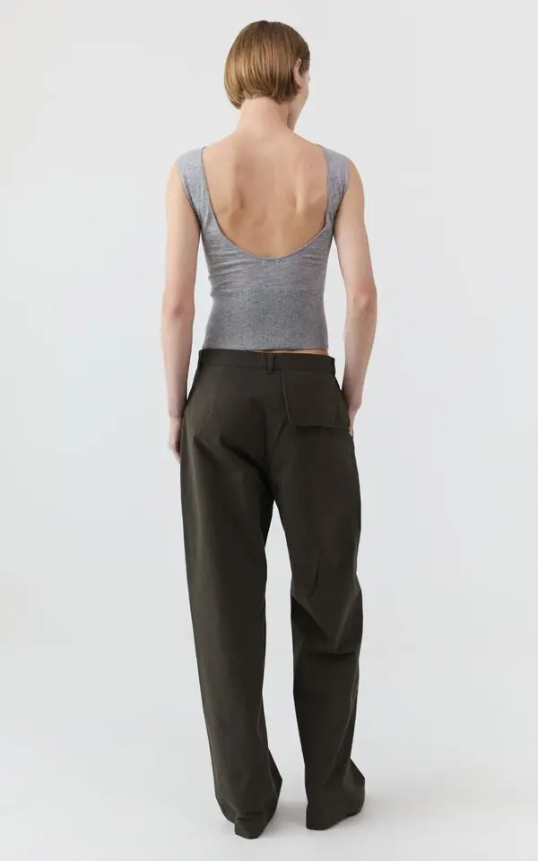 ST. AGNI Cotton Utility Outside-pocket Pants