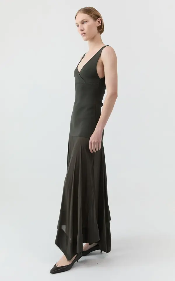 ST. AGNI Knit Bodice Margot Midi Dress