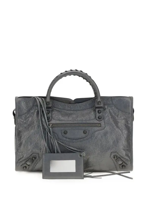 Balenciaga Le City Medium Leather Handbag - Grey