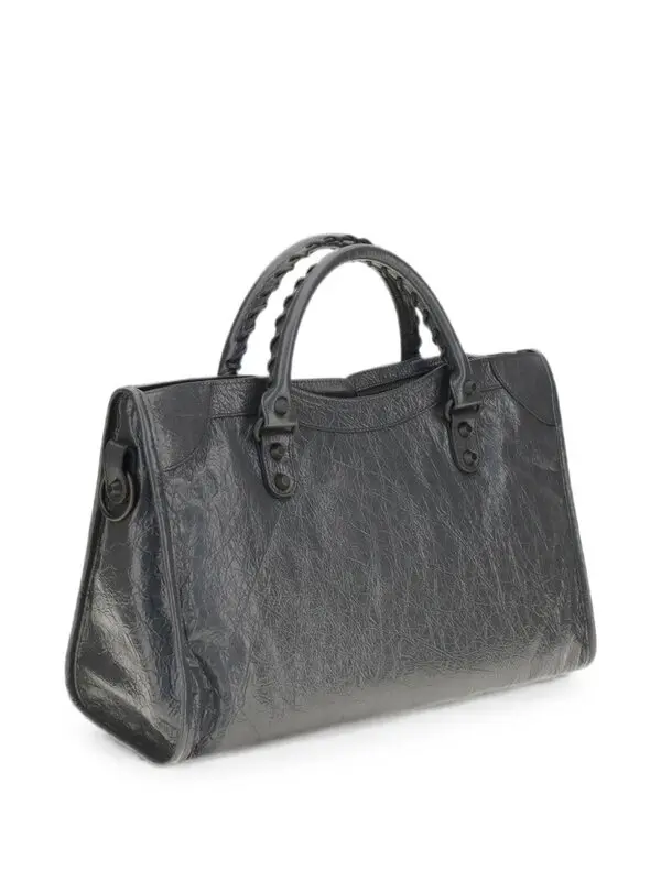Balenciaga Le City Medium Leather Handbag - Grey