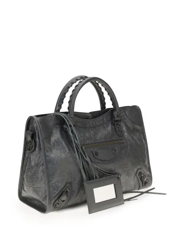Balenciaga Le City Medium Leather Handbag - Grey