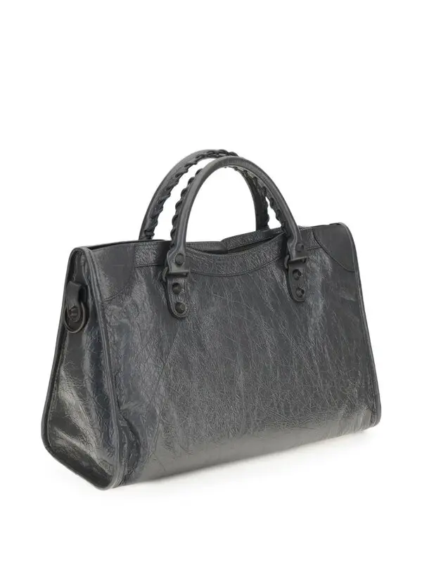 Balenciaga Le City Medium Leather Handbag - Grey