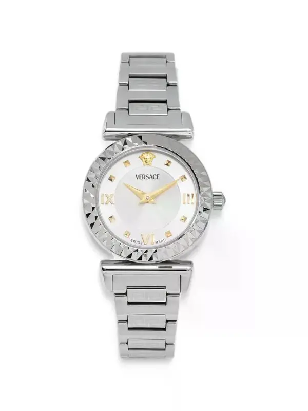 Versace Textured-bezel 27mm Watch - Silver