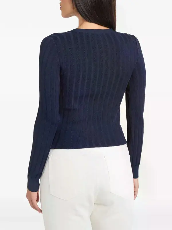 Sporty & Rich Ribbed-knit V-neck Cardigan