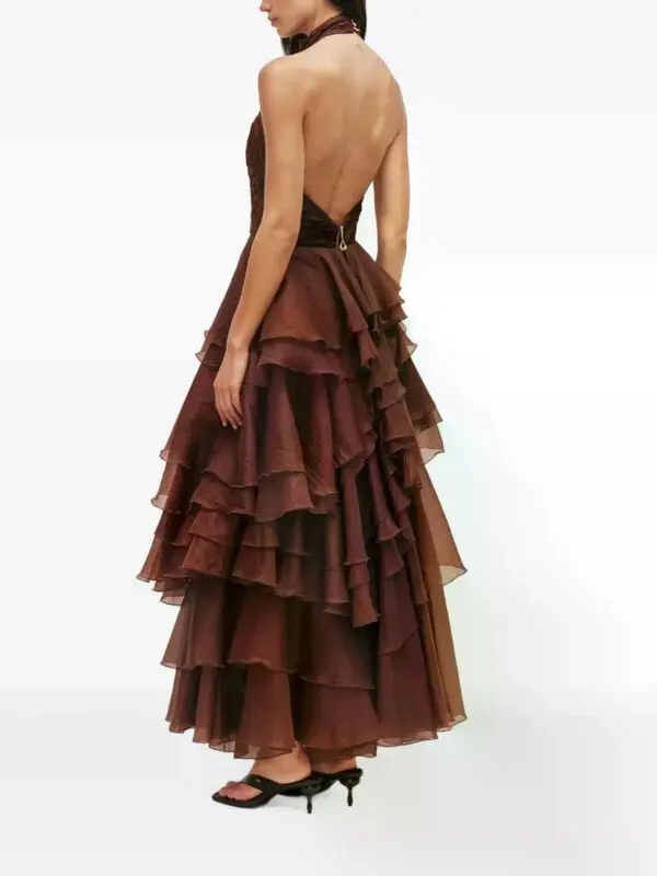 Aje Fayette Tiered Ruffled Maxi Dress - Brown