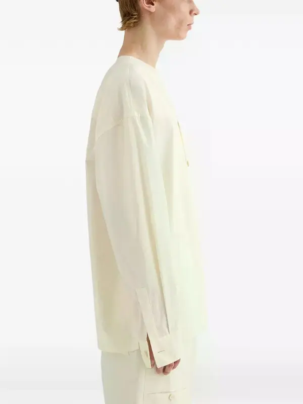 JIL SANDER V-neck Cotton Poplin Shirt
