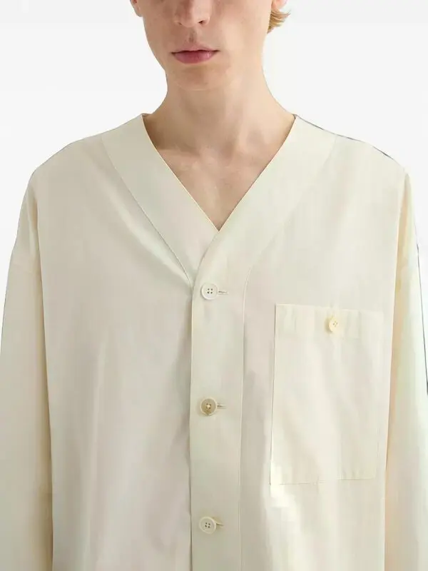 JIL SANDER V-neck Cotton Poplin Shirt