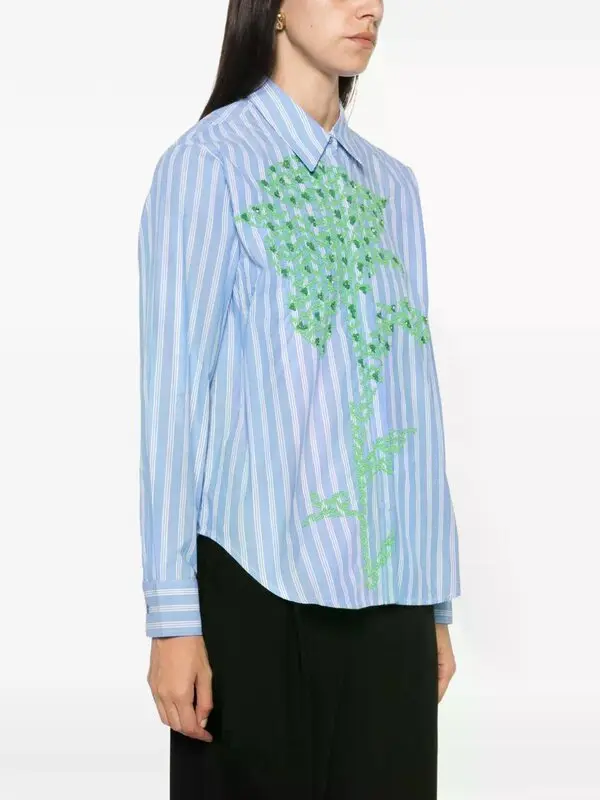 Essentiel Antwerp Kdot Embroidered Striped Shirt