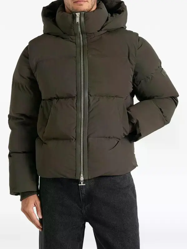 Manière De Voir Eric In Olive 2-in-1 Puffer/gilet Jacket