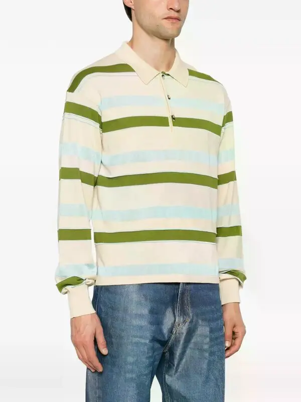 JW Anderson Striped Long-sleeve Polo Shirt