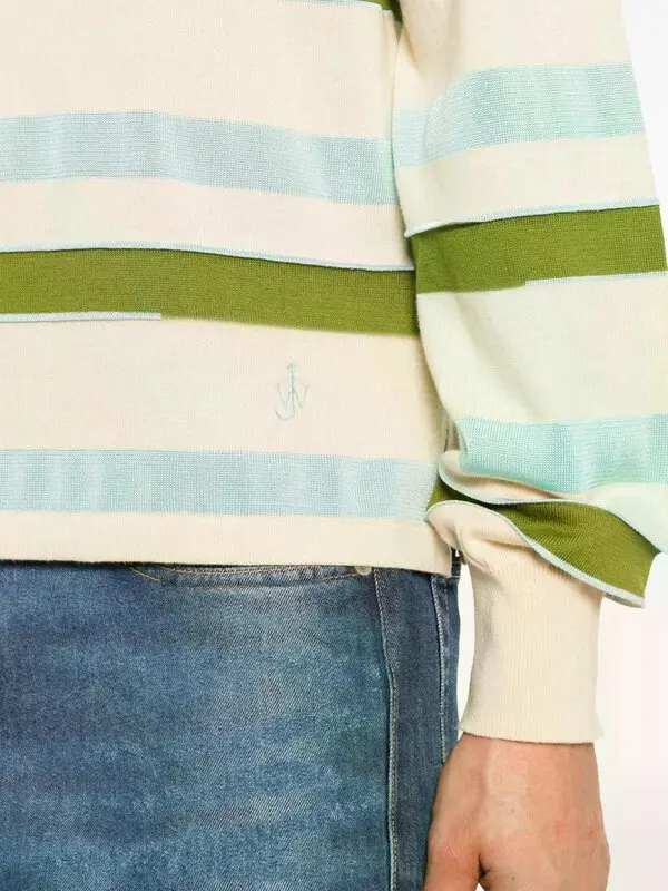 JW Anderson Striped Long-sleeve Polo Shirt