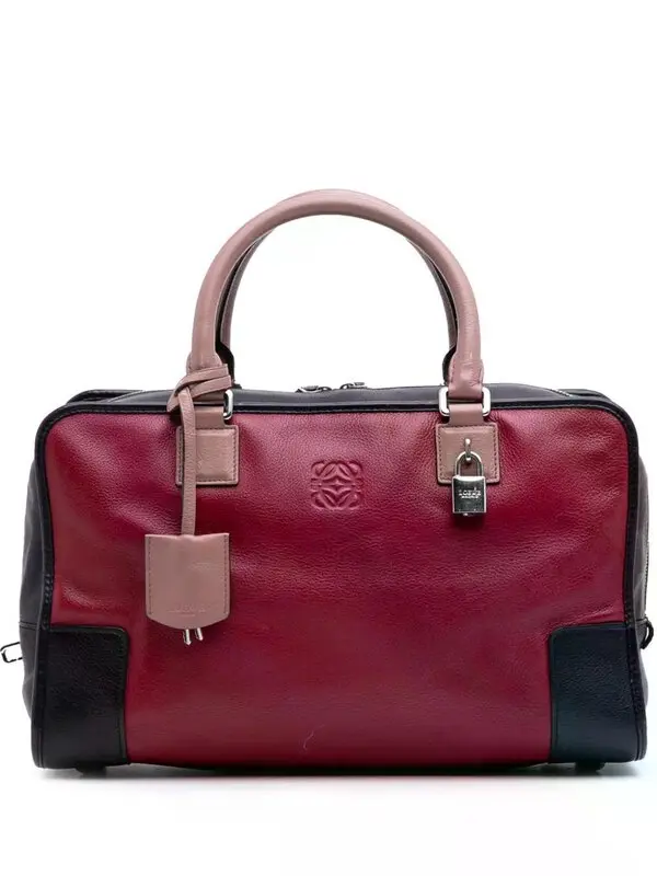 Loewe 2014 Tricolor Leather Amazona 36 Handbag - Red