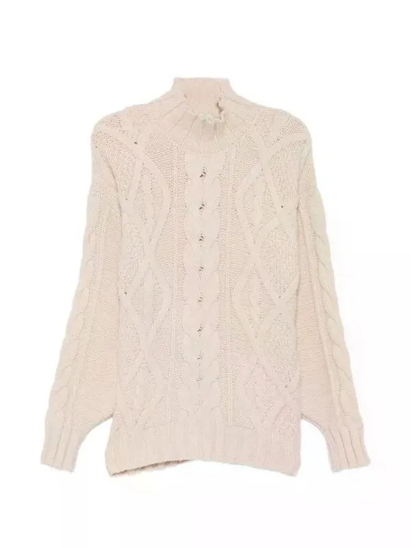 AKEP Cable-knit High-neck Sweater