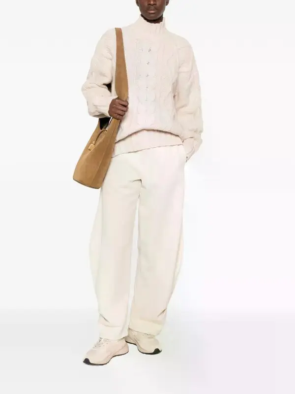 AKEP Cable-knit High-neck Sweater