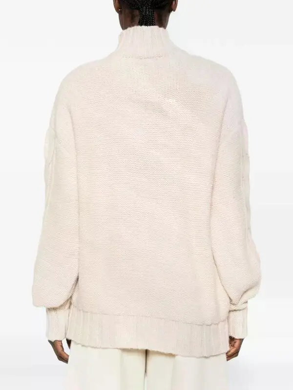 AKEP Cable-knit High-neck Sweater