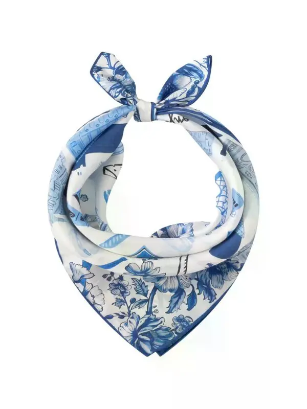 CODELLO Paris-print Silk Scarf