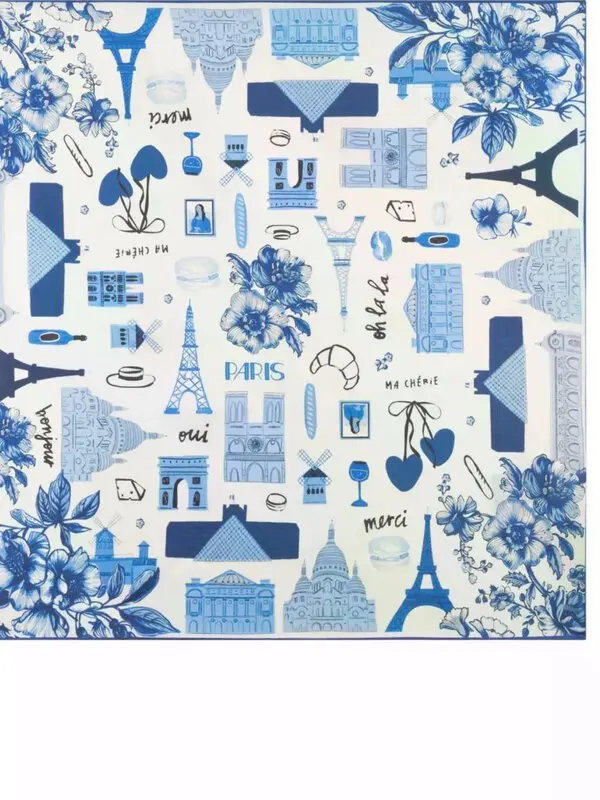 CODELLO Paris-print Silk Scarf