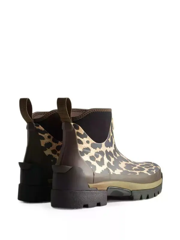 GANNI X Hunter Balmoral Ankle Boots In Leopard