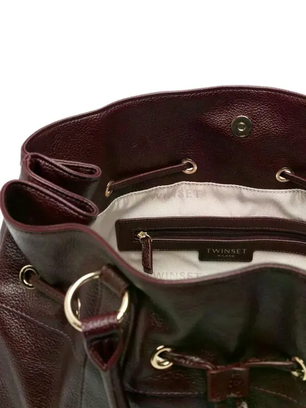 TWINSET Pebbled Drawstring Tote Bag
