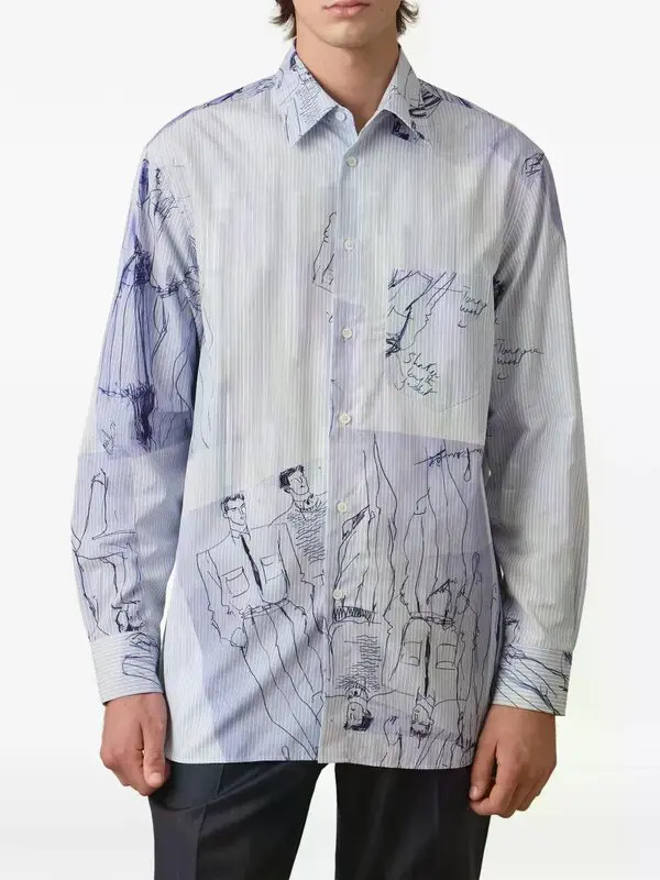 Paul Smith Light Illustration Stripe Oversized Shirt